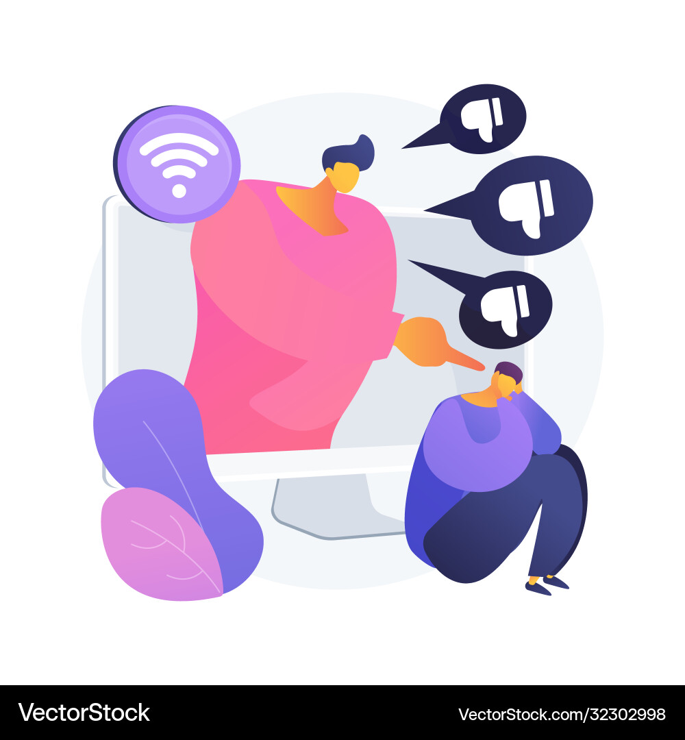 Internet criticism abstract concept Royalty Free Vector