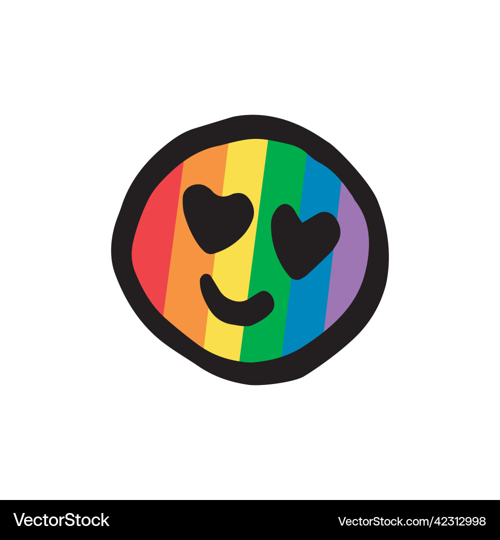 Lgbt smile colored doodle hand-drawn print Vector Image