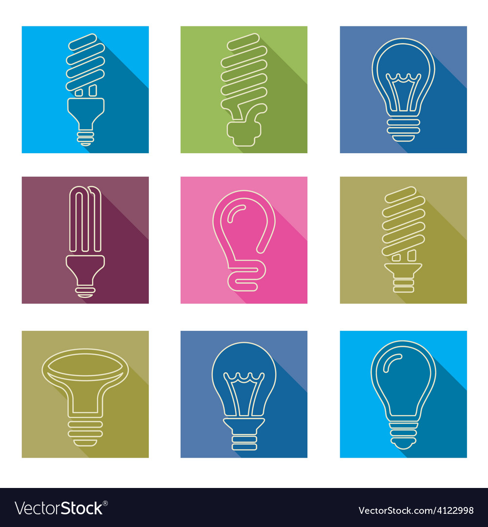 Light bulbs Bulb icon set Royalty Free Vector Image