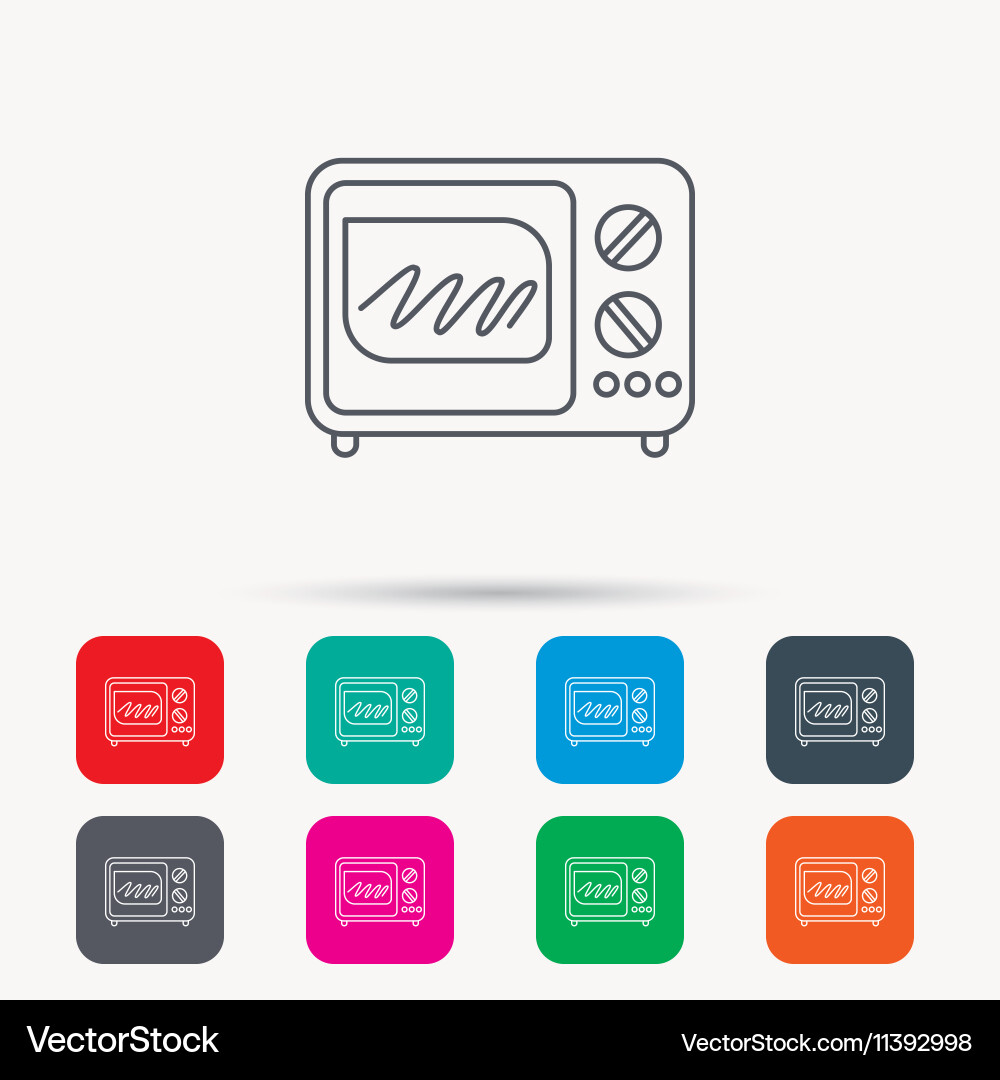Microwave oven icon kitchen appliance sign Vector Image