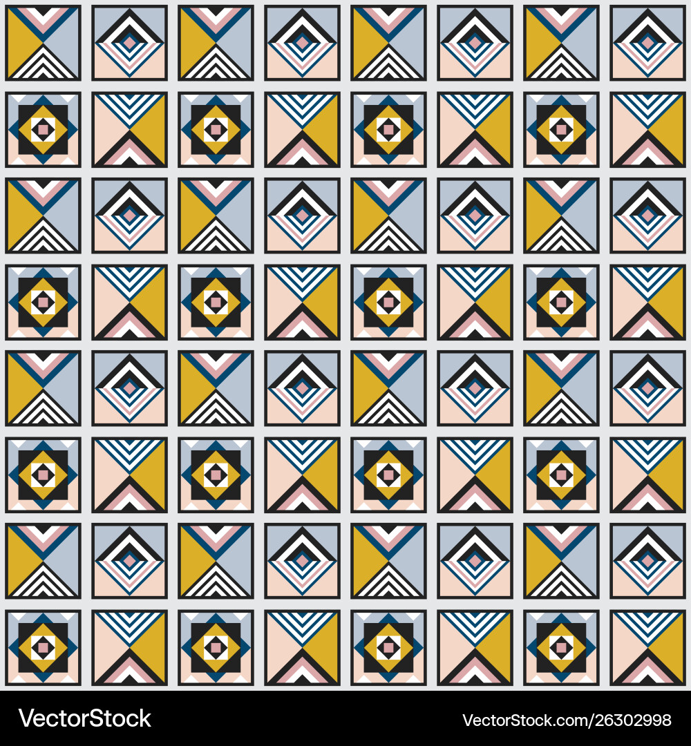 Modern retro gray colors geometrical tiles pattern