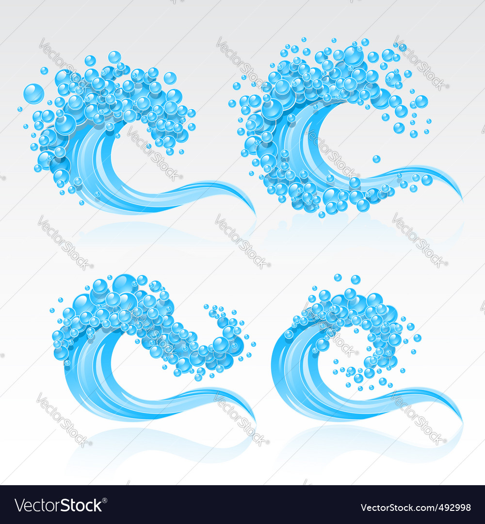 Set of waves Royalty Free Vector Image - VectorStock