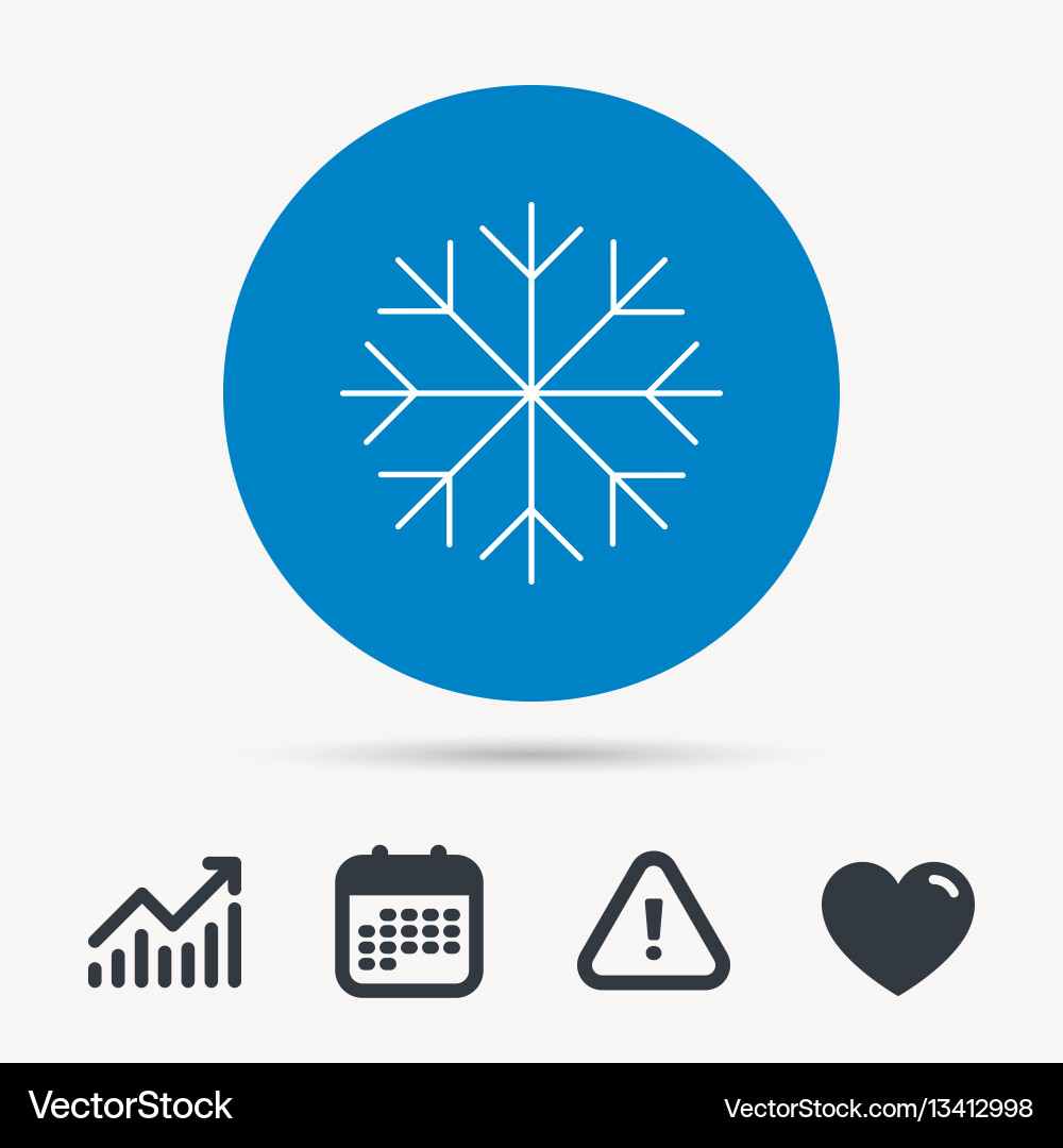Snowflake icon snow sign air conditioning Vector Image