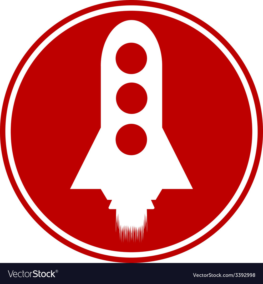 Starting rocket button Royalty Free Vector Image