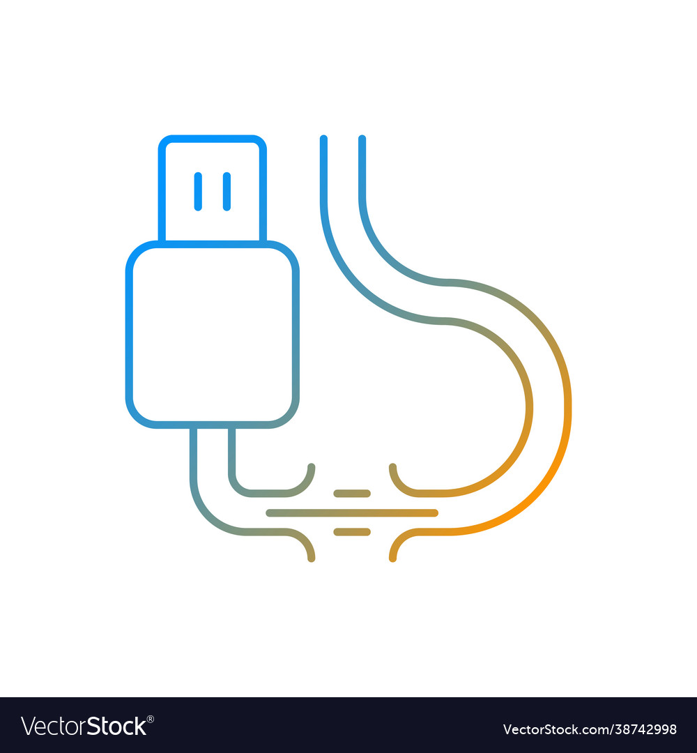 Torn cable gradient linear icon Royalty Free Vector Image