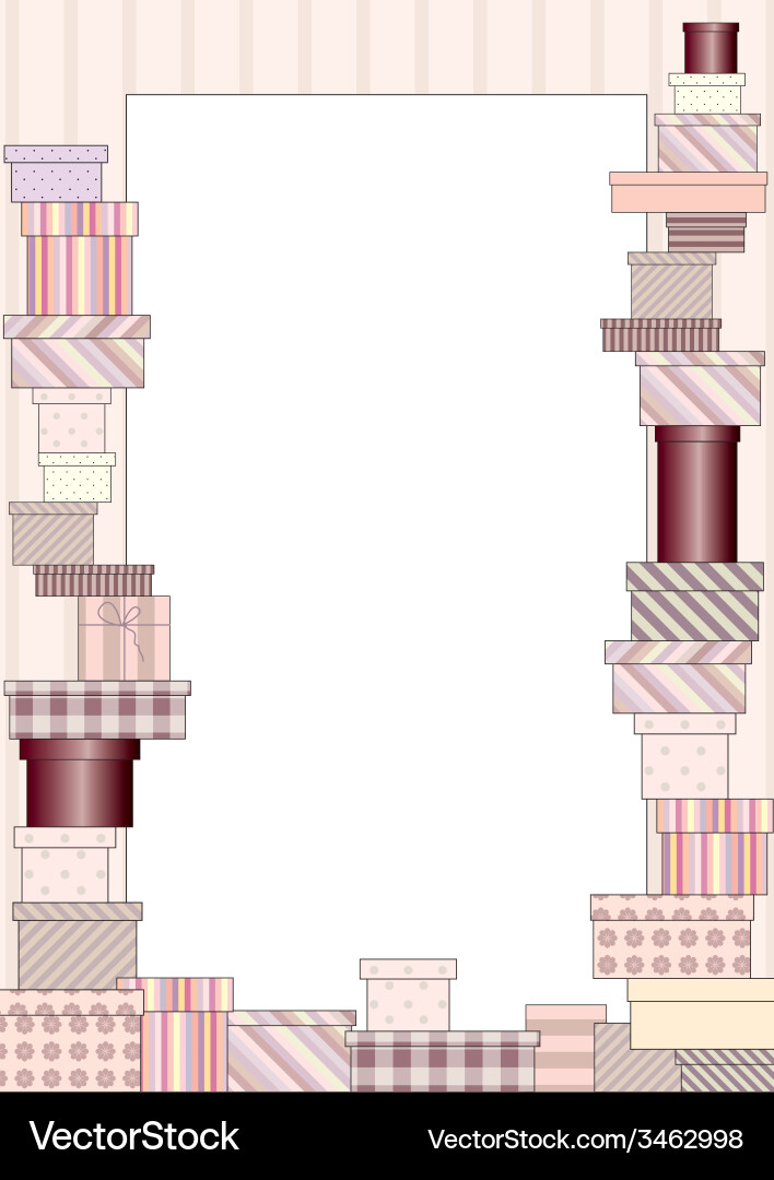 Vertical frame of gifts Royalty Free Vector Image