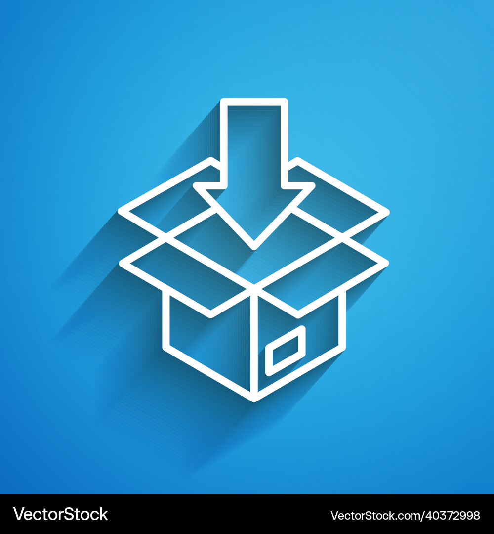 White line carton cardboard box icon isolated Vector Image