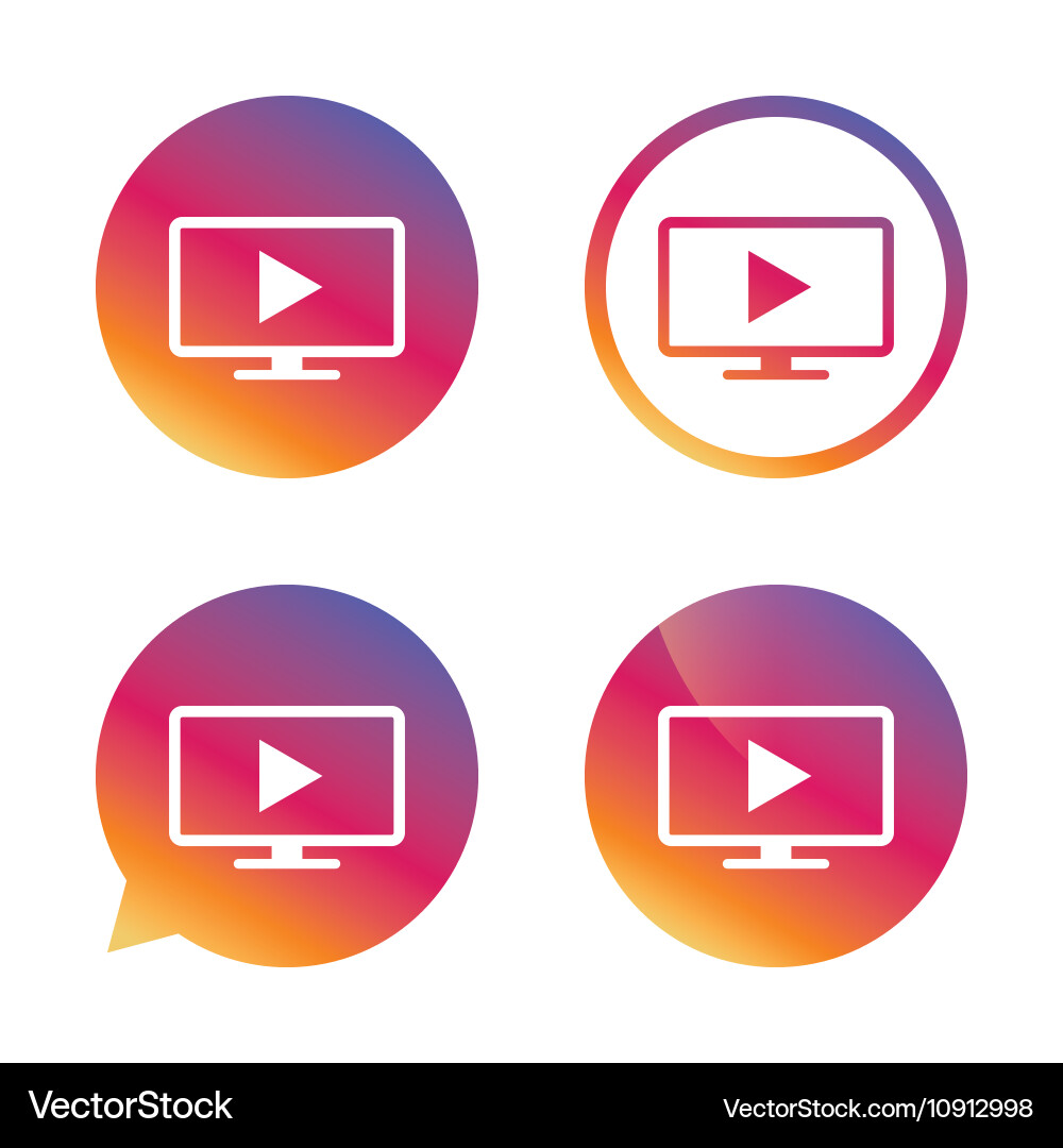 Widescreen tv mode sign icon television set Vector Image