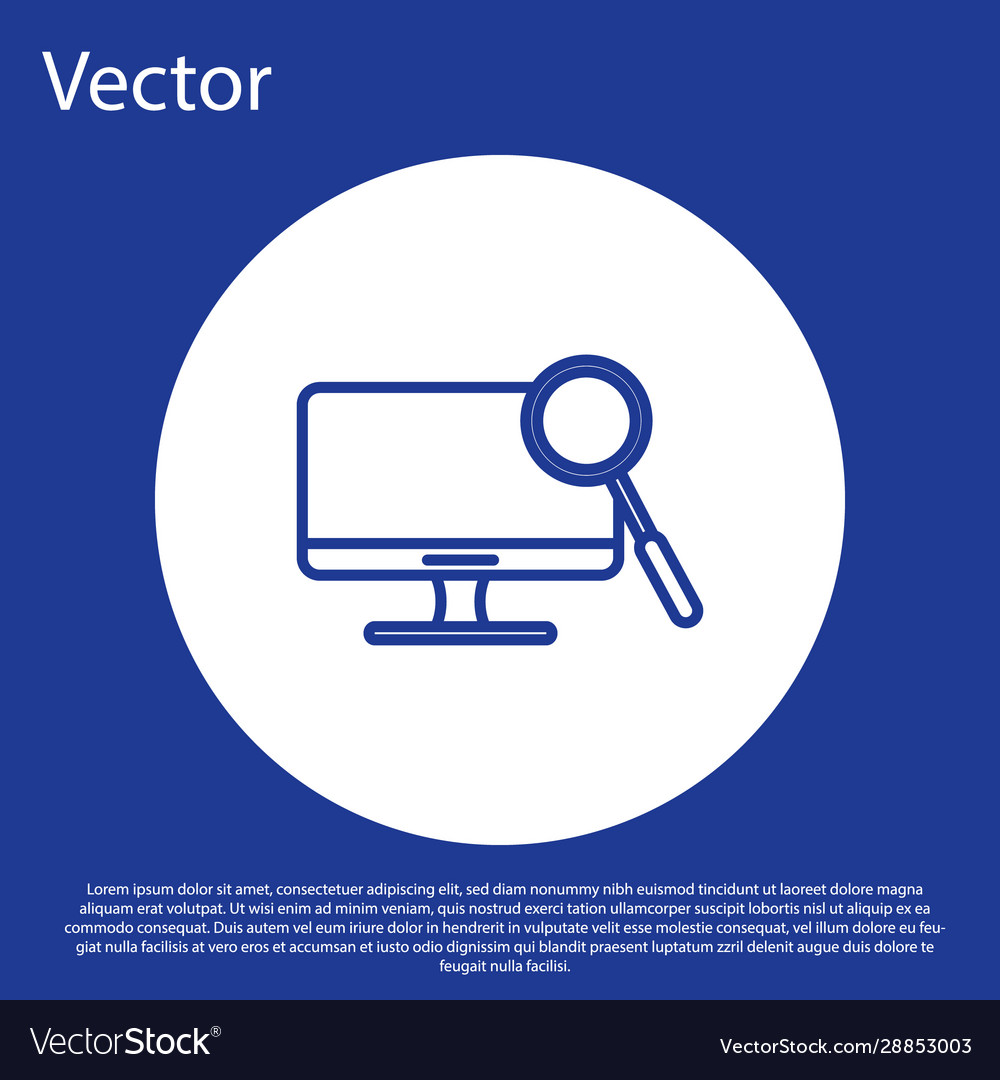 Blue line computer monitor diagnostics icon Vector Image Blue line computer monitor diagnostics icon Vector Image