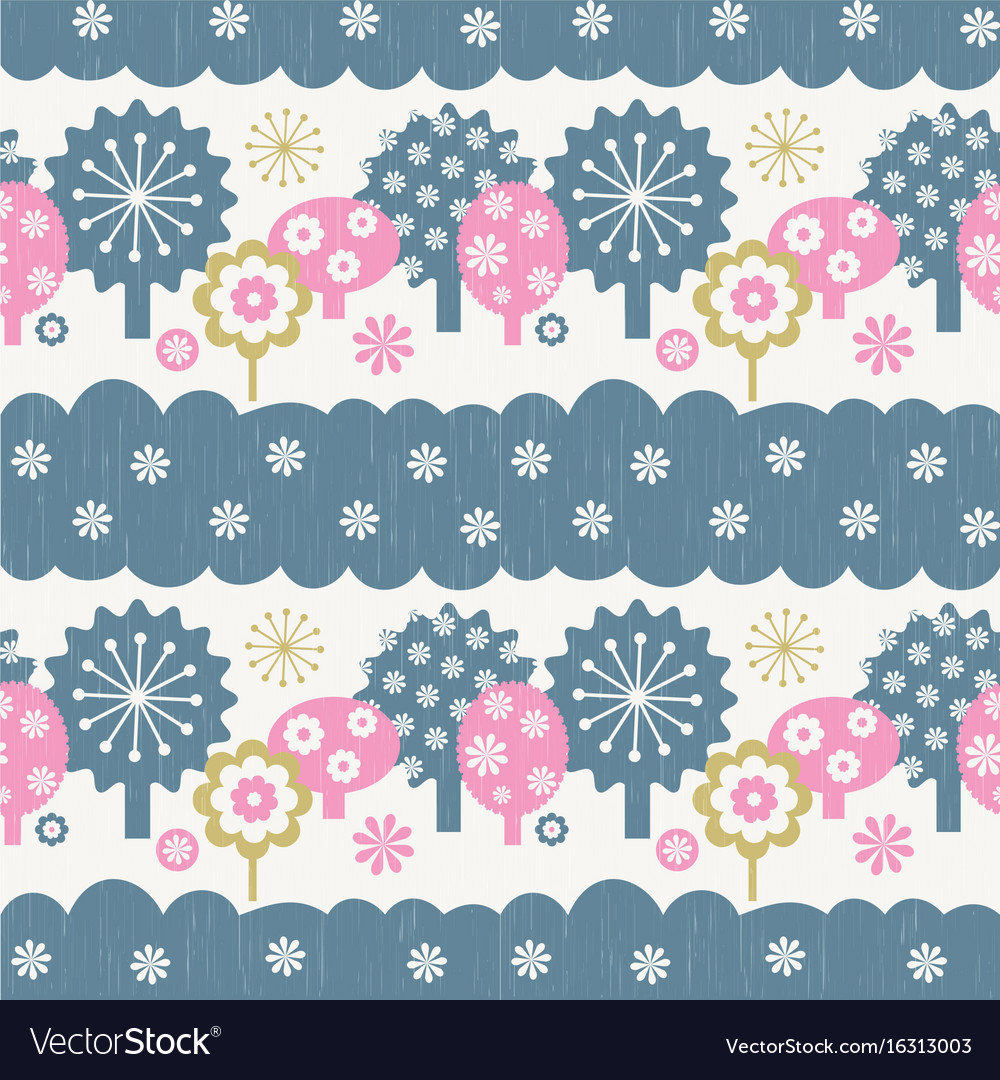 Cartoon trees seamless pattern Royalty Free Vector Image