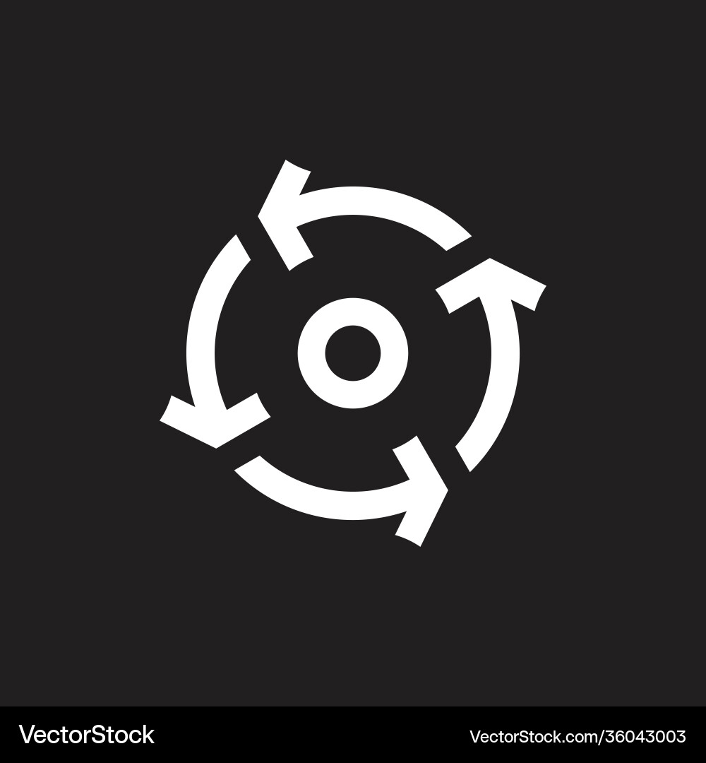 Circle four arrows geometric logo Royalty Free Vector Image