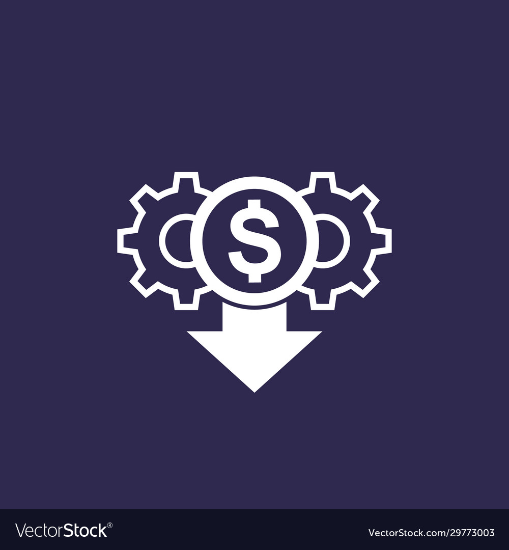 Cost reduction reduce icon Royalty Free Vector Image
