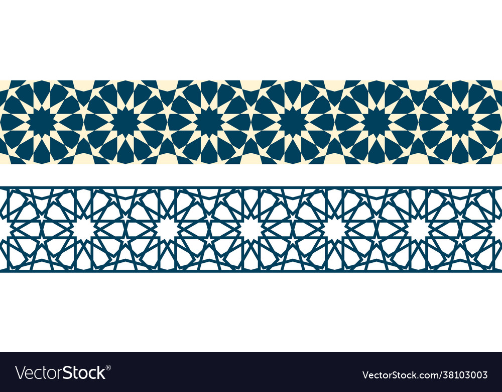 Geometric islamic horizontal seamless patterns Vector Image
