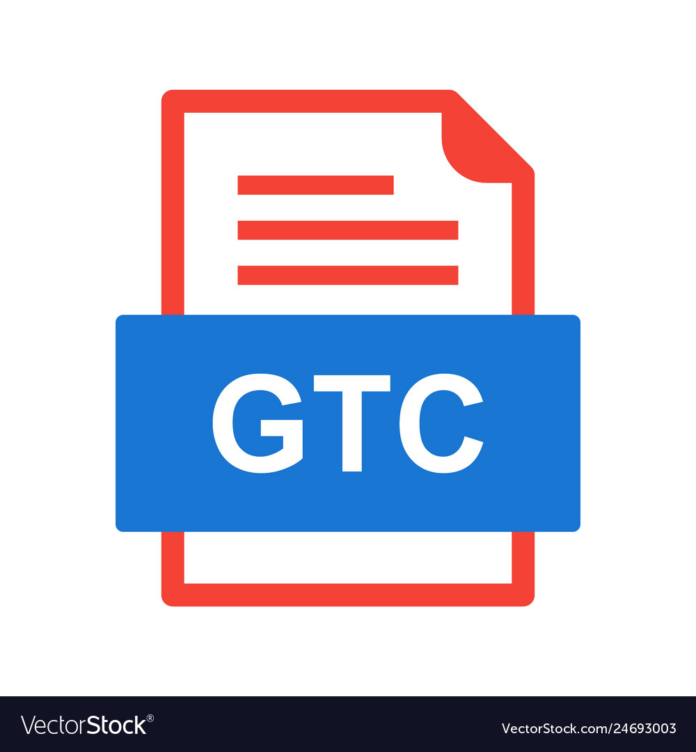 Gtc file document icon Royalty Free Vector Image