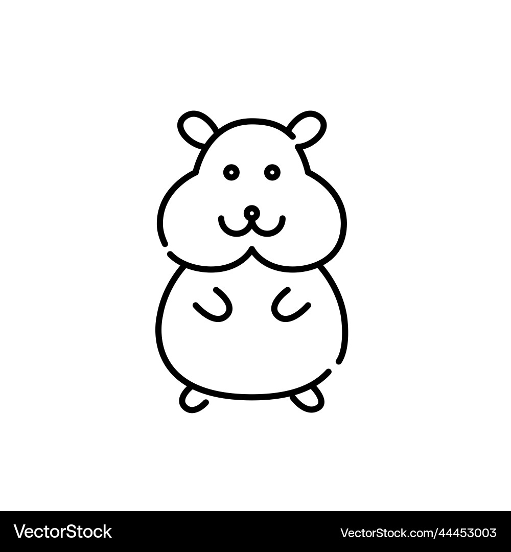 Happy hamster rodent pet icon pixel perfect Vector Image