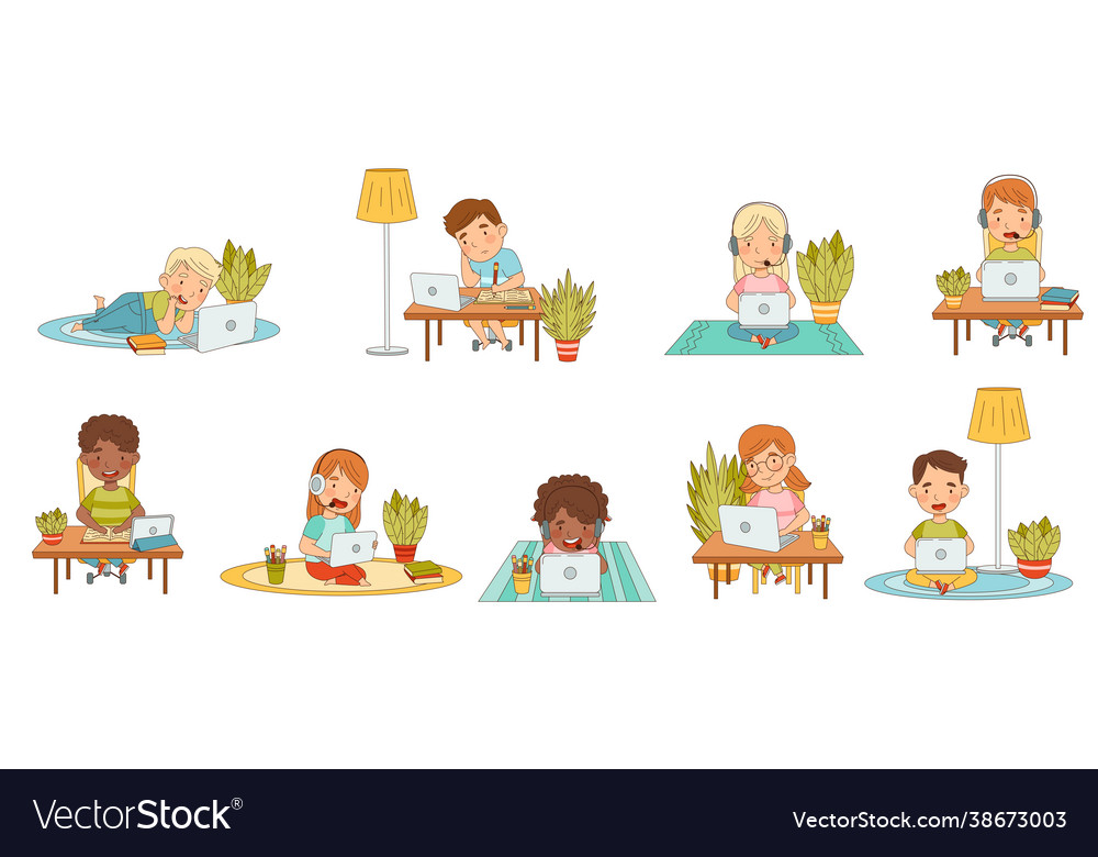 Home study and distance learning with children Vector Image