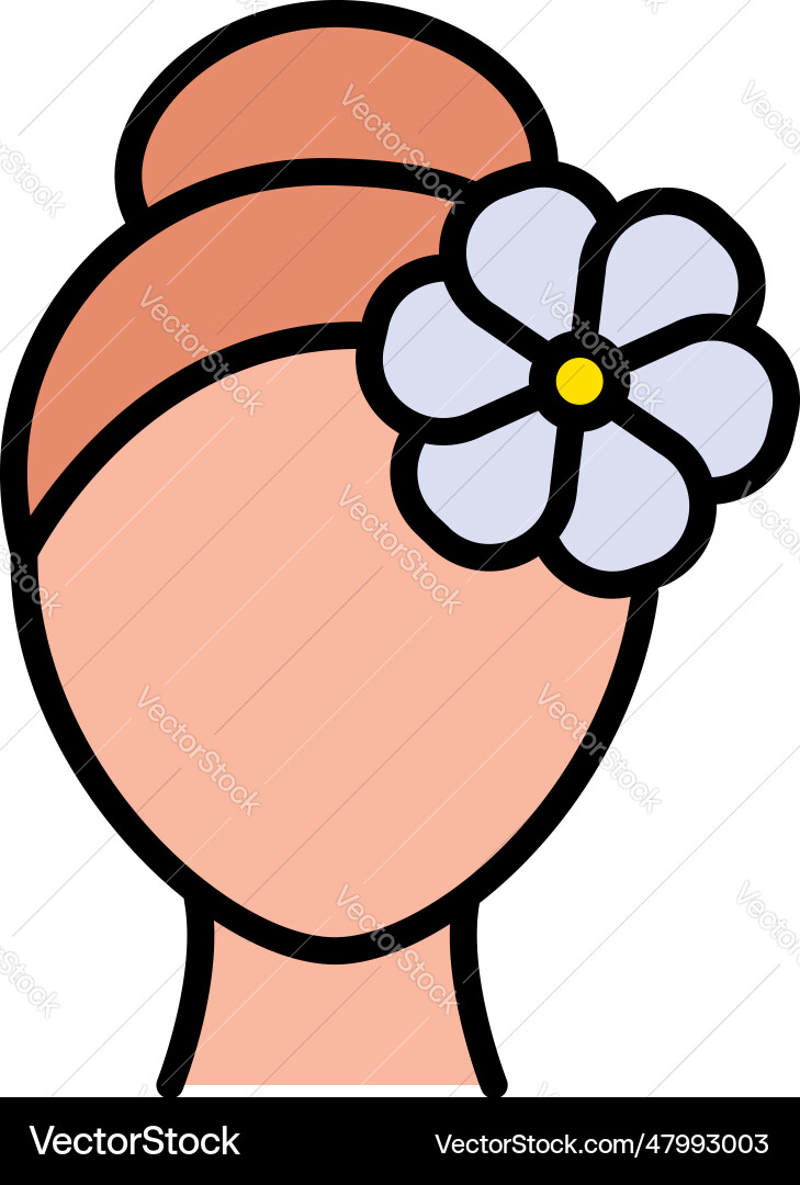 Woman face with flower icon Royalty Free Vector Image