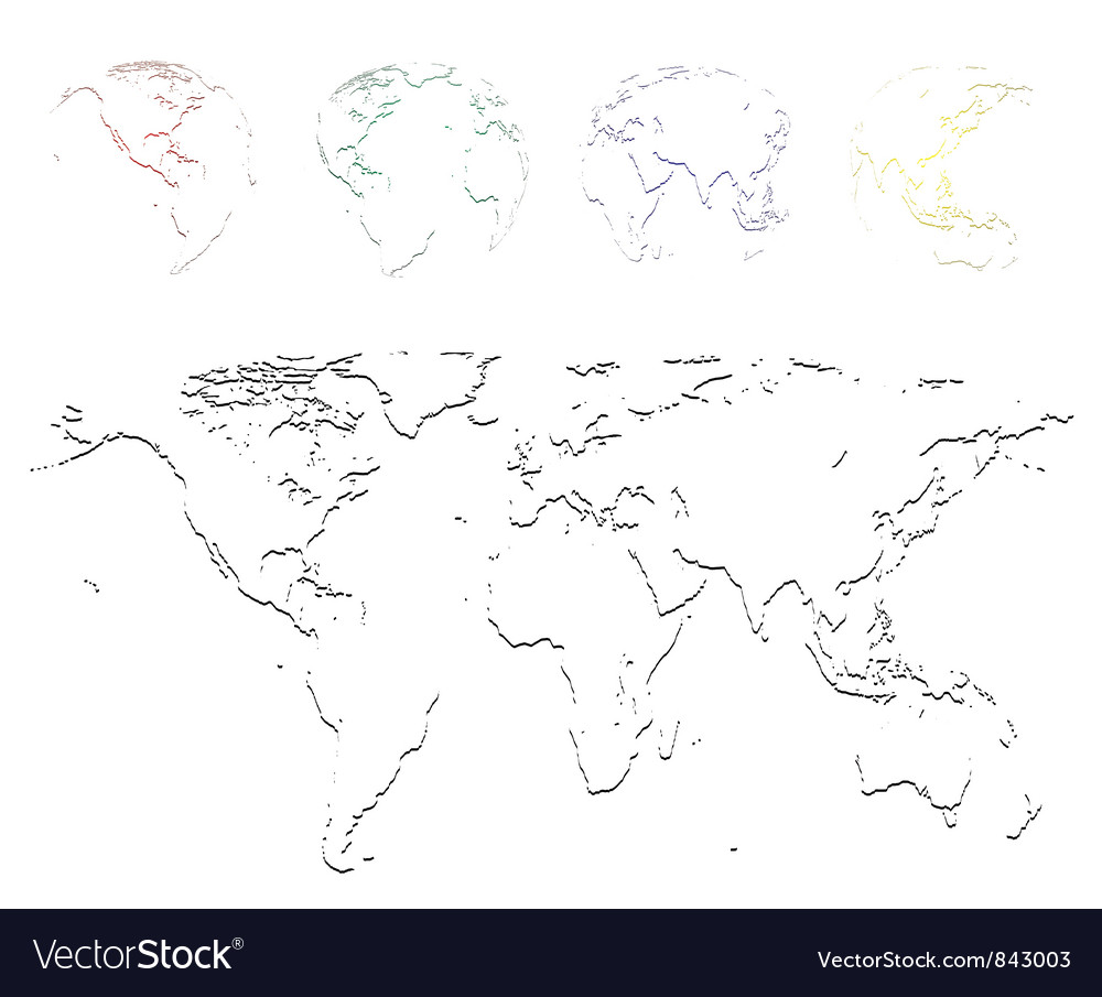 World map Royalty Free Vector Image - VectorStock