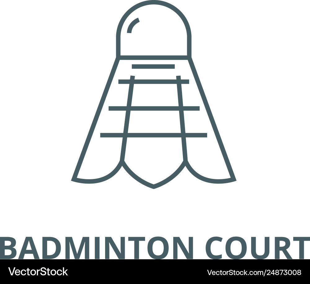 Badminton court line icon Royalty Free Vector Image