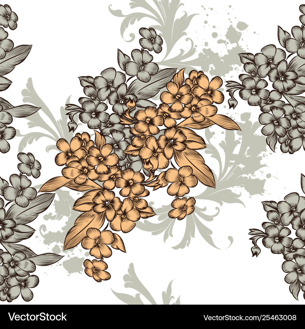 Beautiful seamless background with flowers Vector Image