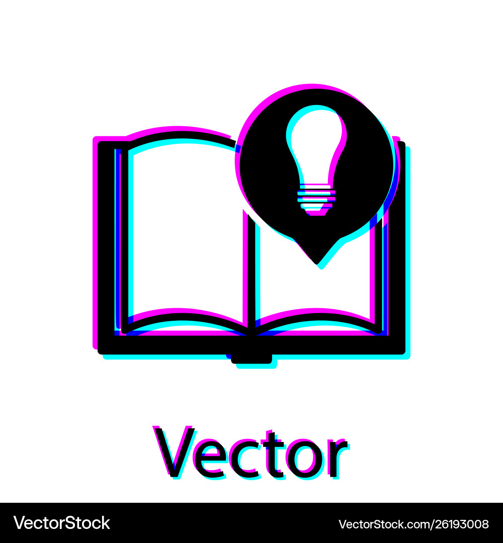 Black interesting facts icon isolated on white Vector Image