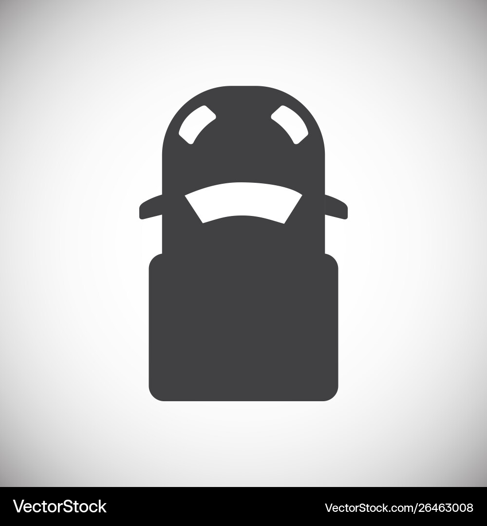 Car top view icon on background for graphic Vector Image