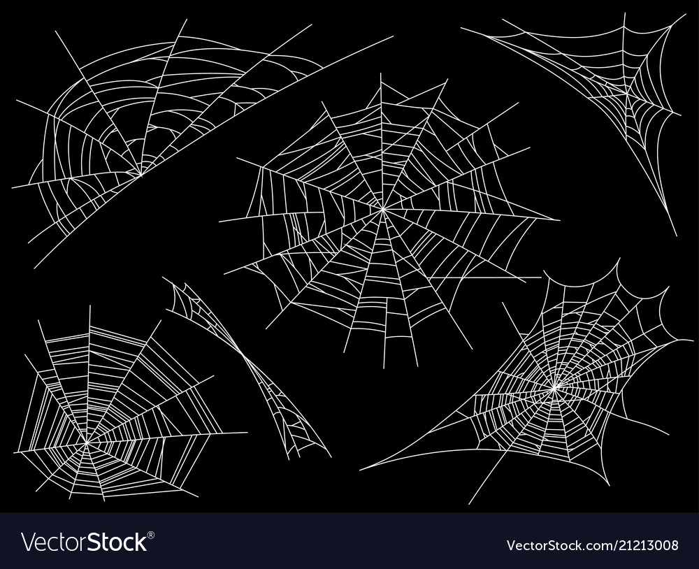 Collection cobweb isolated on black Royalty Free Vector Collection cobweb isolated on black Royalty Free Vector