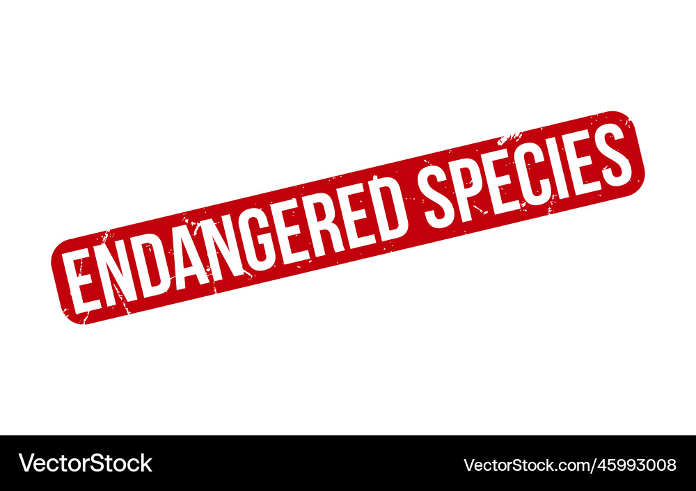 Endangered species rubber stamp seal Royalty Free Vector