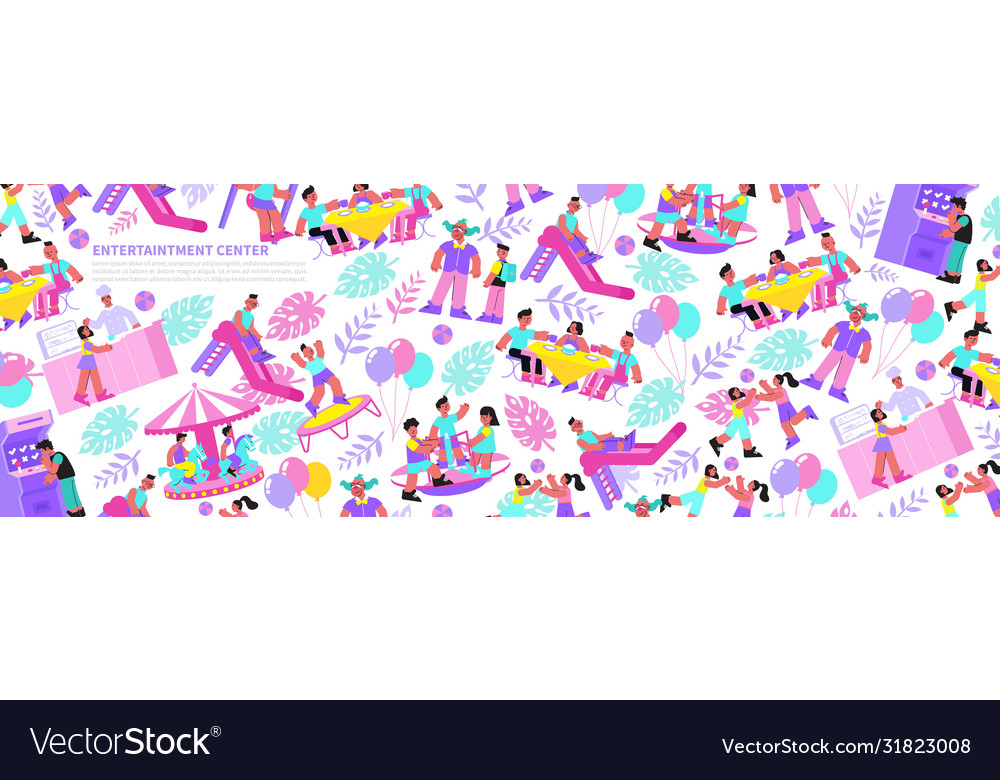 Entertainment flat seamless pattern Royalty Free Vector