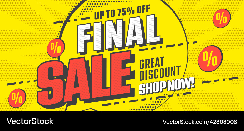 Final sale promotion banner template Royalty Free Vector