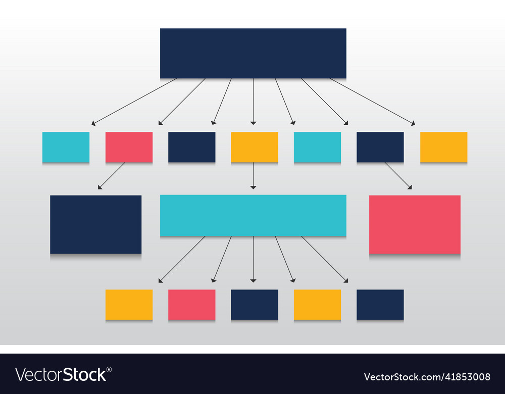 Fowchart colored shadows scheme Royalty Free Vector Image