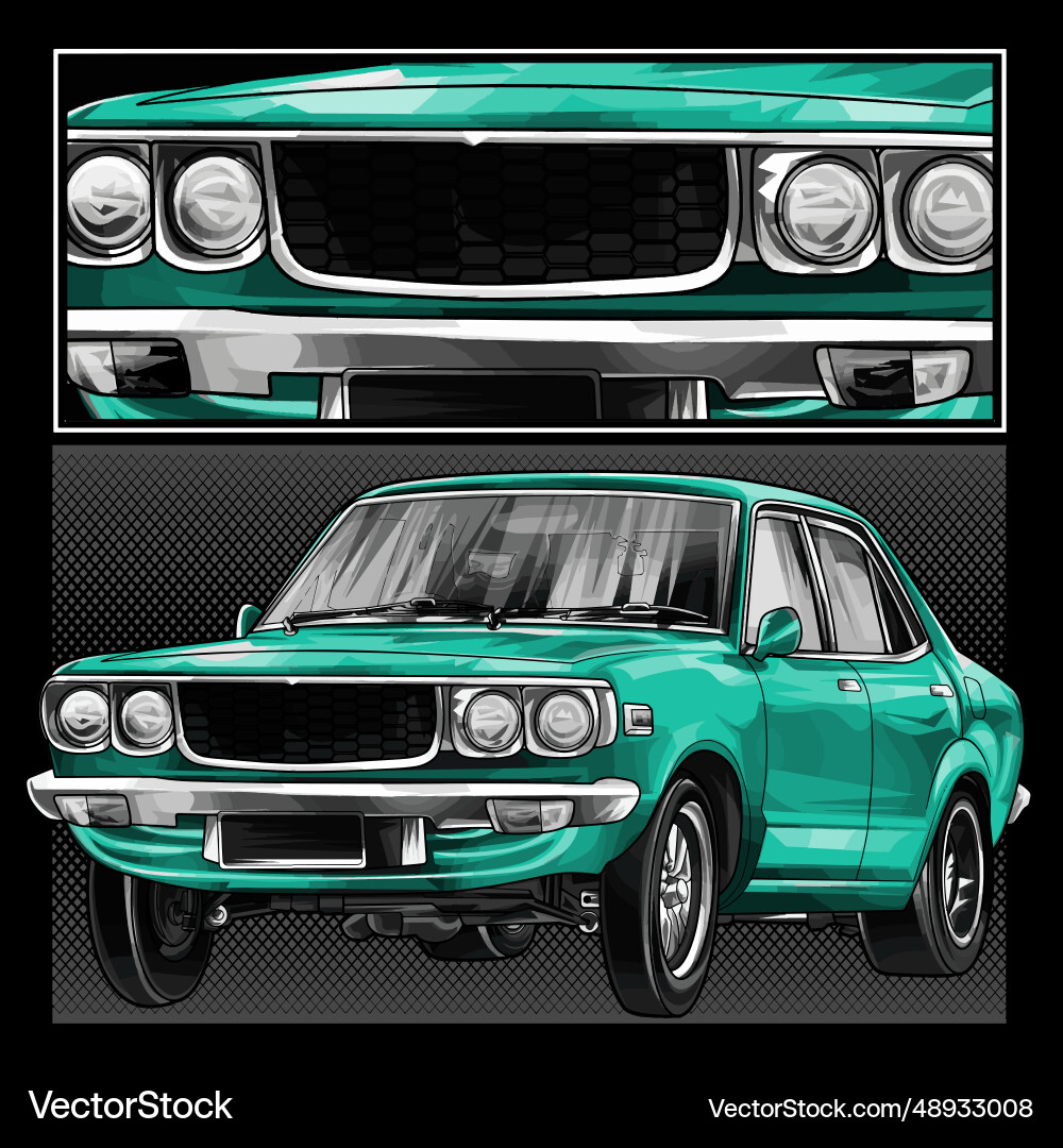 Green drag racing car with grey strip Royalty Free Vector