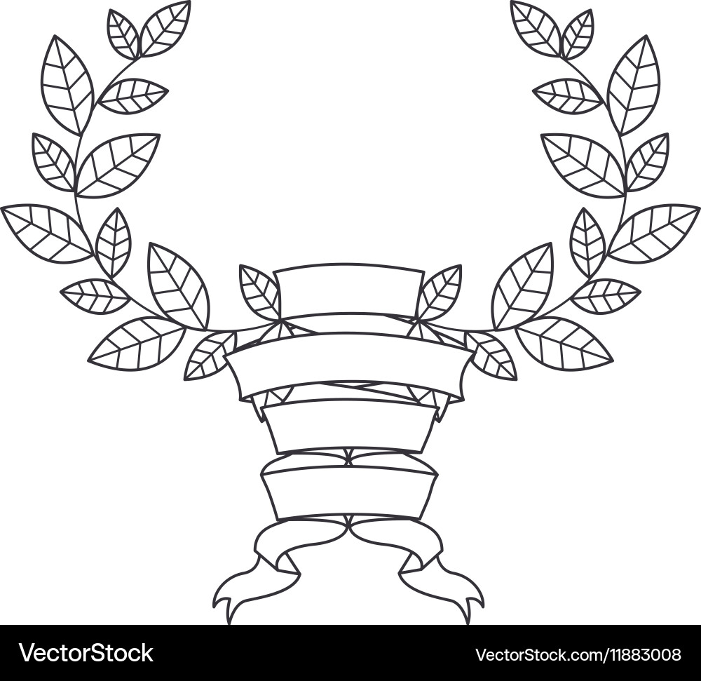 Isolated ribbon and wreath design Royalty Free Vector Image