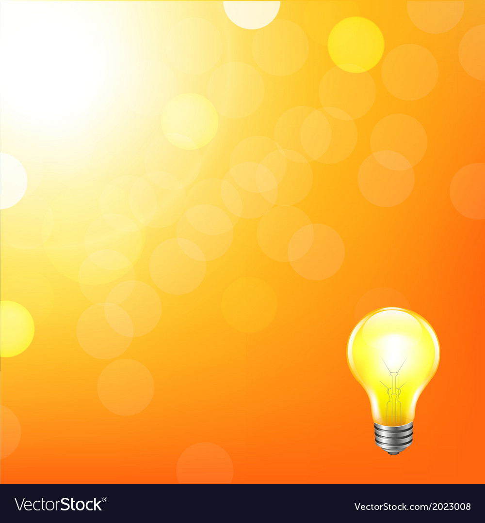 Orange background with bokeh and lamp Royalty Free Vector