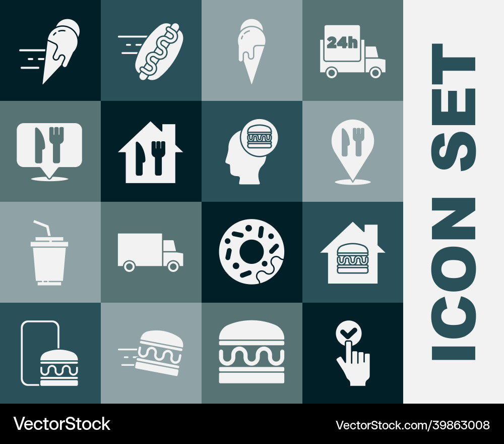 Set online ordering and delivery cafe restaurant Vector Image