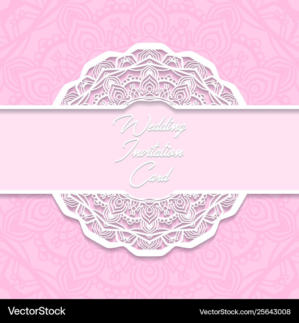 Wedding invitation card paper cut design Vector Image