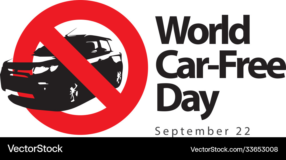 World car free day logo template design Royalty Free Vector