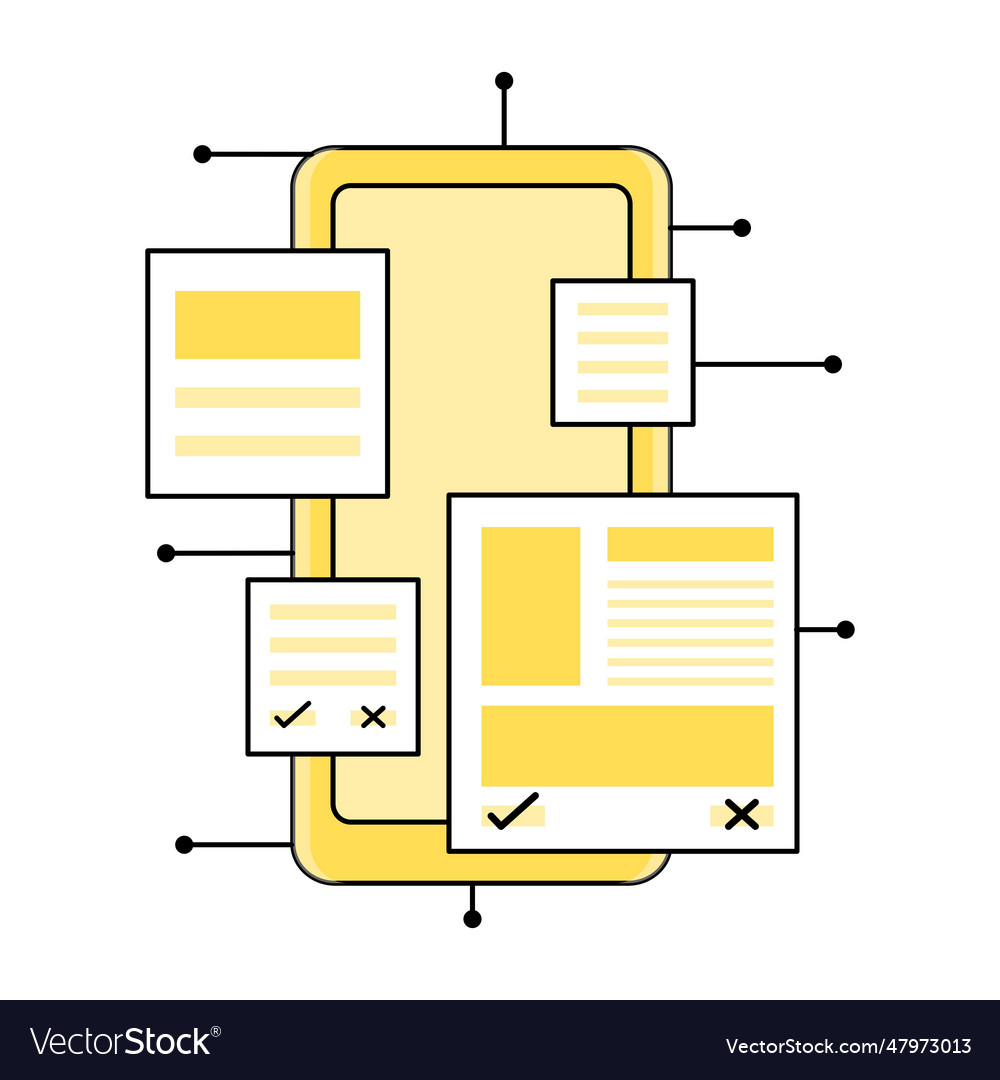 Android screen design is opening many information Vector Image
