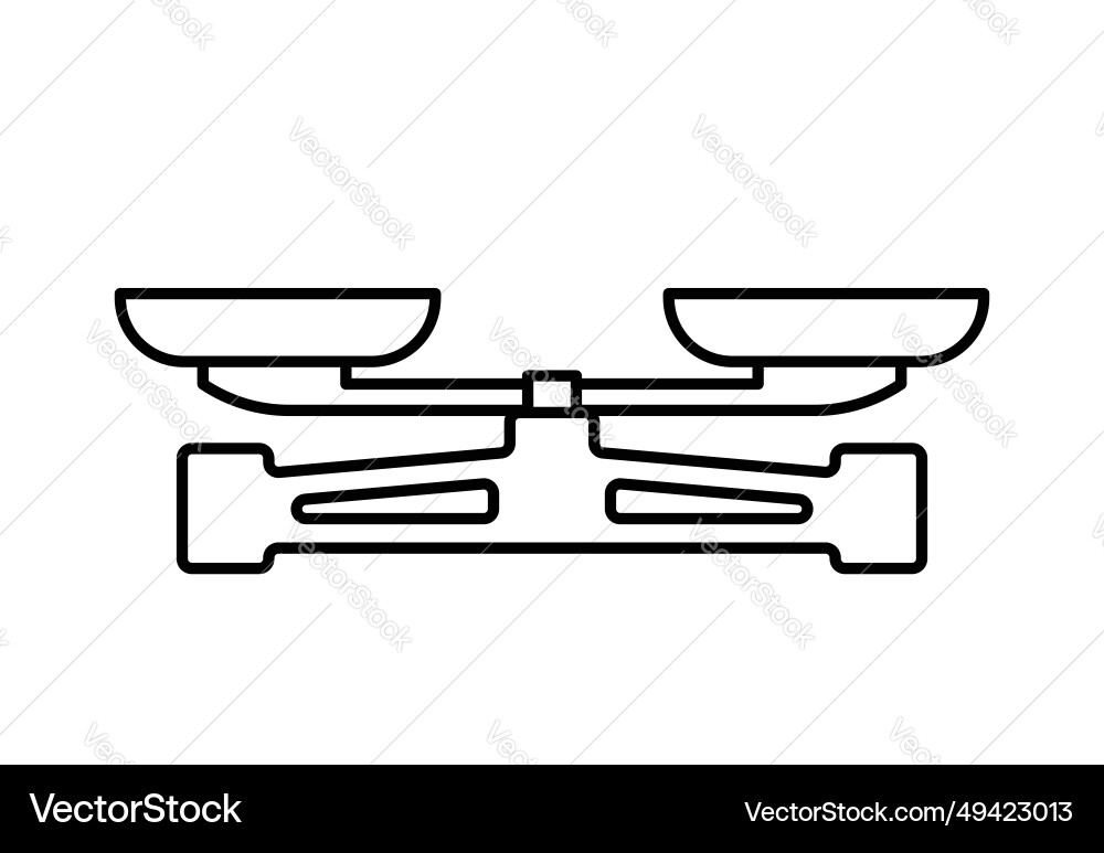Balance scale with double pans outline icon Vector Image