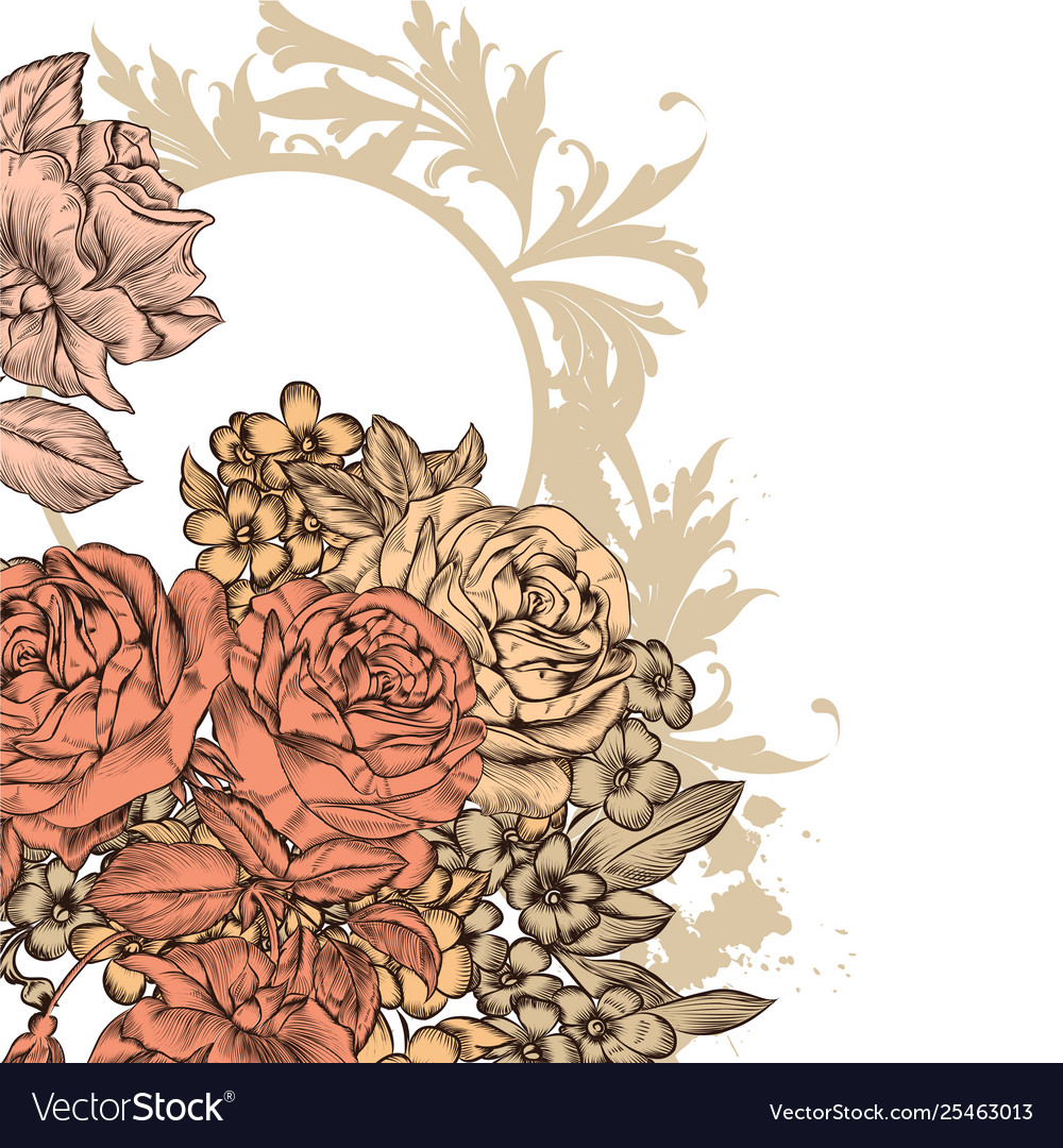 Beautiful background with roses flowers Royalty Free Vector