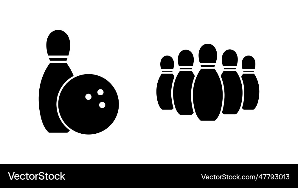 Bowling icon bowling ball and pin icon bowling Vector Image