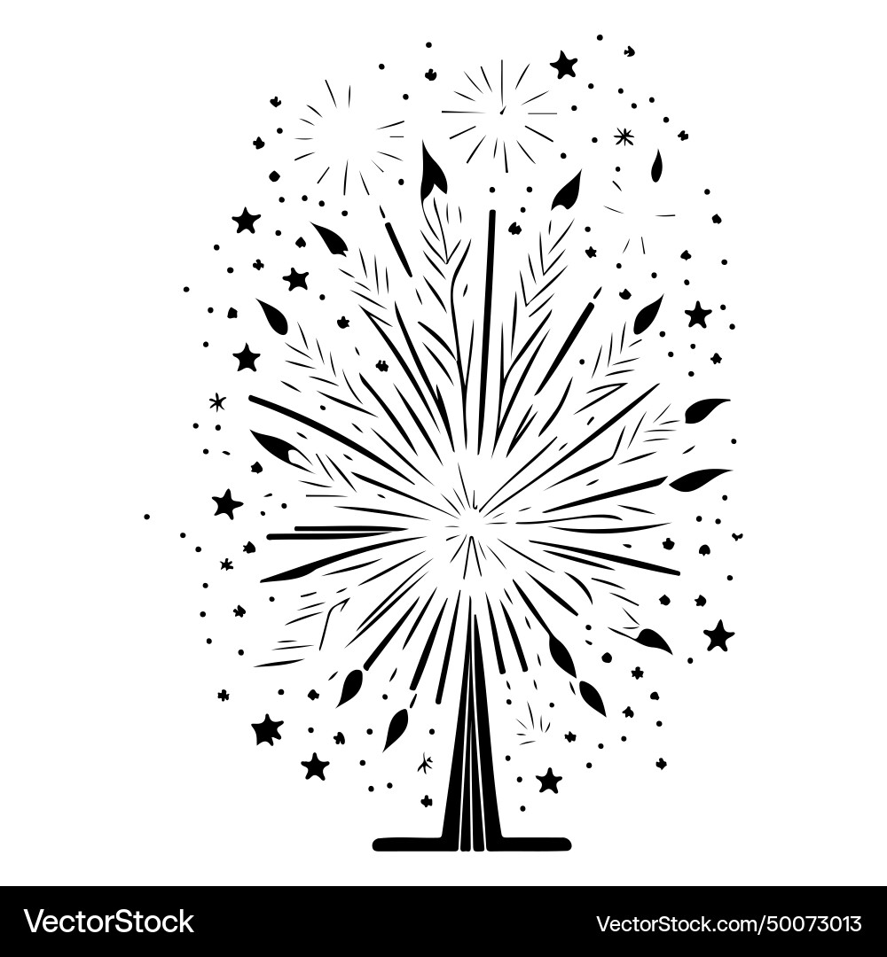 Carnival firecrackers symbols sketch hand draw Vector Image