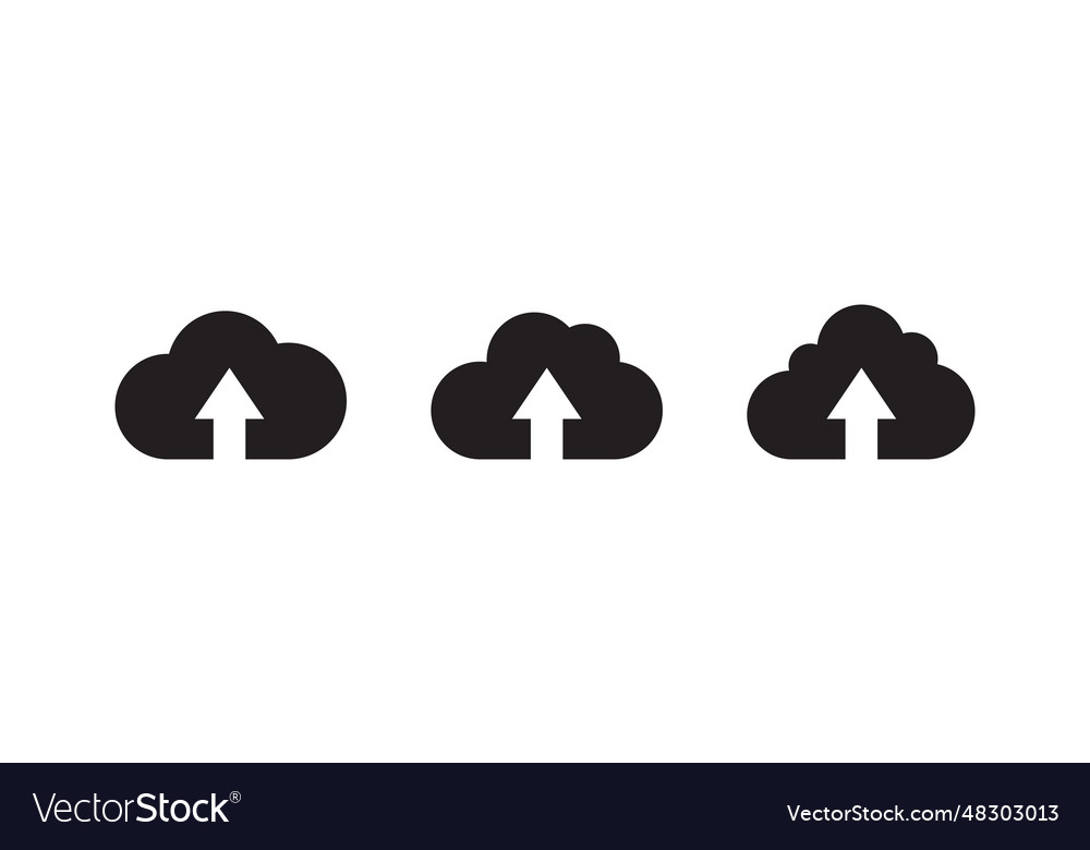 Cloud storage icons black clouds functional Vector Image