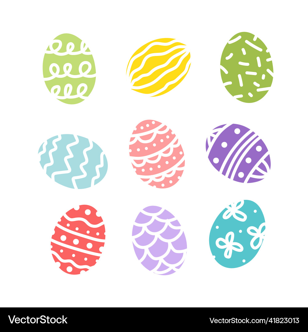 Easter eggs colorful bright multicolored Vector Image