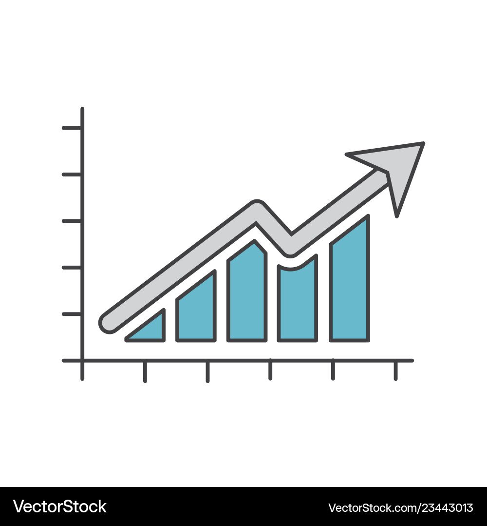 Growth arrow icon grey and blue on white Vector Image