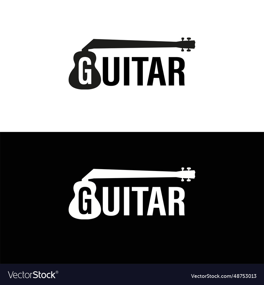 Guitar logo Royalty Free Vector Image - VectorStock