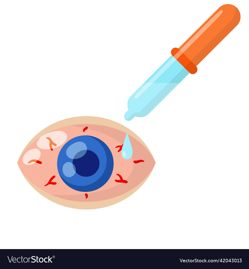 Pipette and eyedropper red eye disease Royalty Free Vector Pipette and eyedropper red eye disease Royalty Free Vector