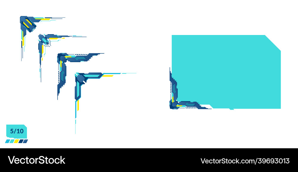 Set of high-tech corners for decoration window Vector Image