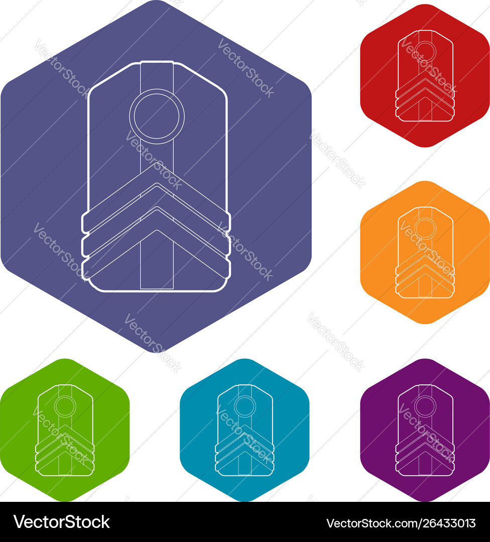Shoulder straps icons hexahedron Royalty Free Vector Image