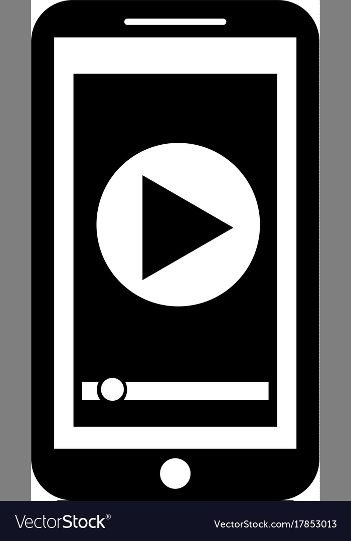 Smartphone player button app connection internet Vector Image